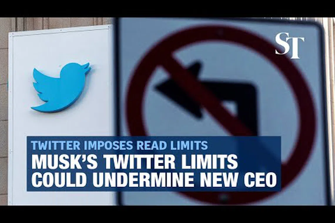 Musk's Twitter rate limits could undermine new CEO, ad experts say | The Straits Times