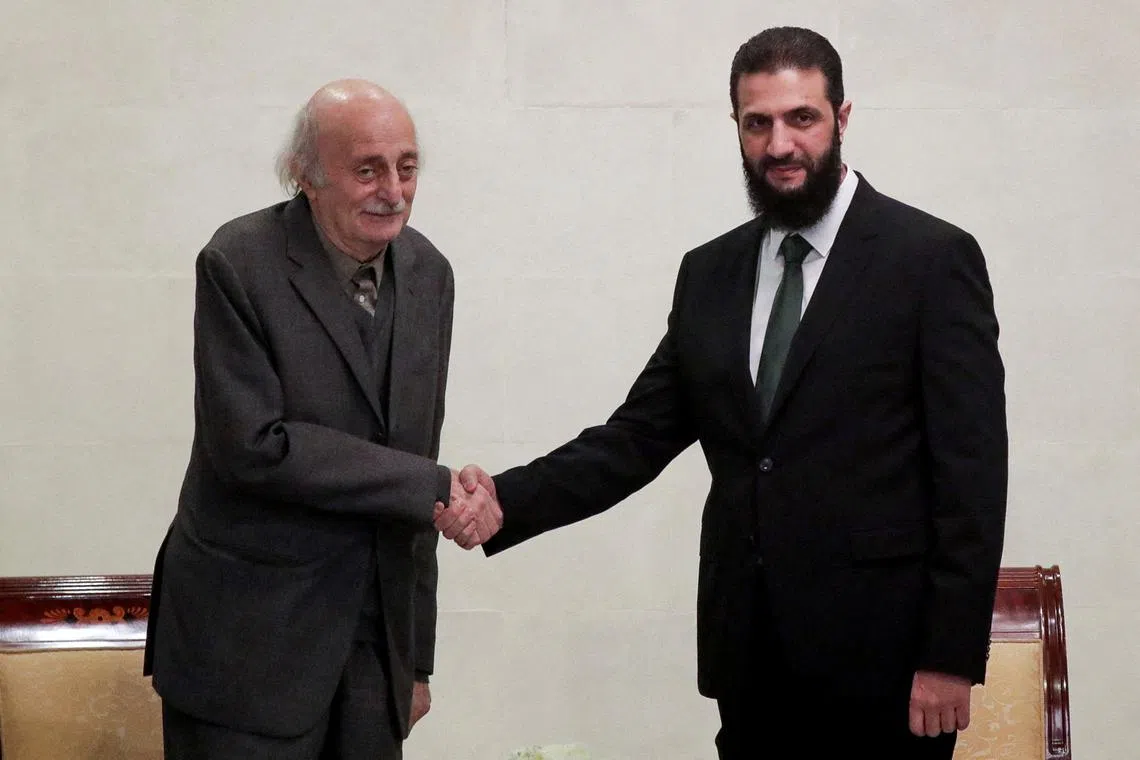Syria's de facto ruler reassures minorities, meets Lebanese Druze ...