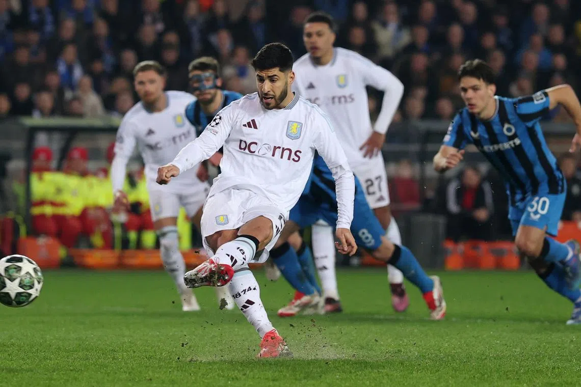 Late own goal and penalty earn Villa 3-1 first-leg win at Brugge | The ...