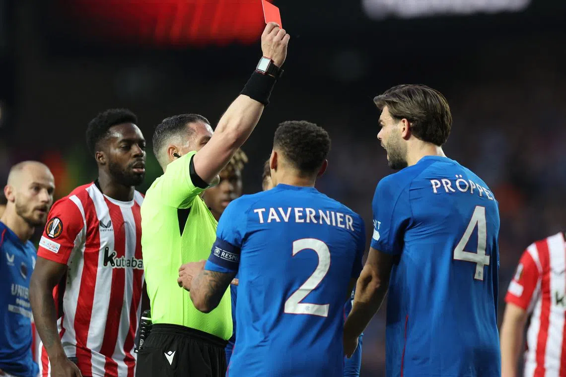 10-man Rangers hold Bilbao to Europa League goalless draw | The Straits ...