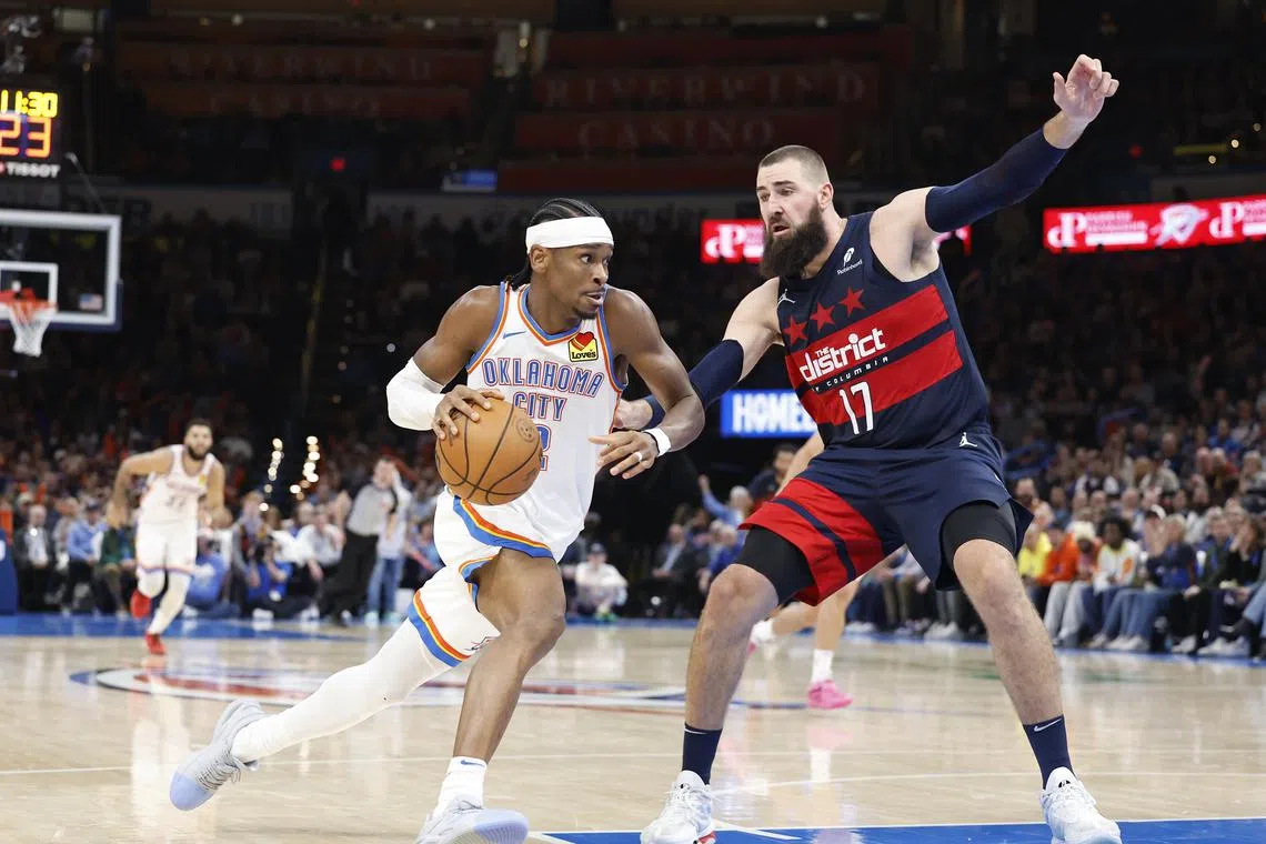 NBA roundup: Shai Gilgeous-Alexander (41) leads Thunder to 8th straight win | The Straits Times