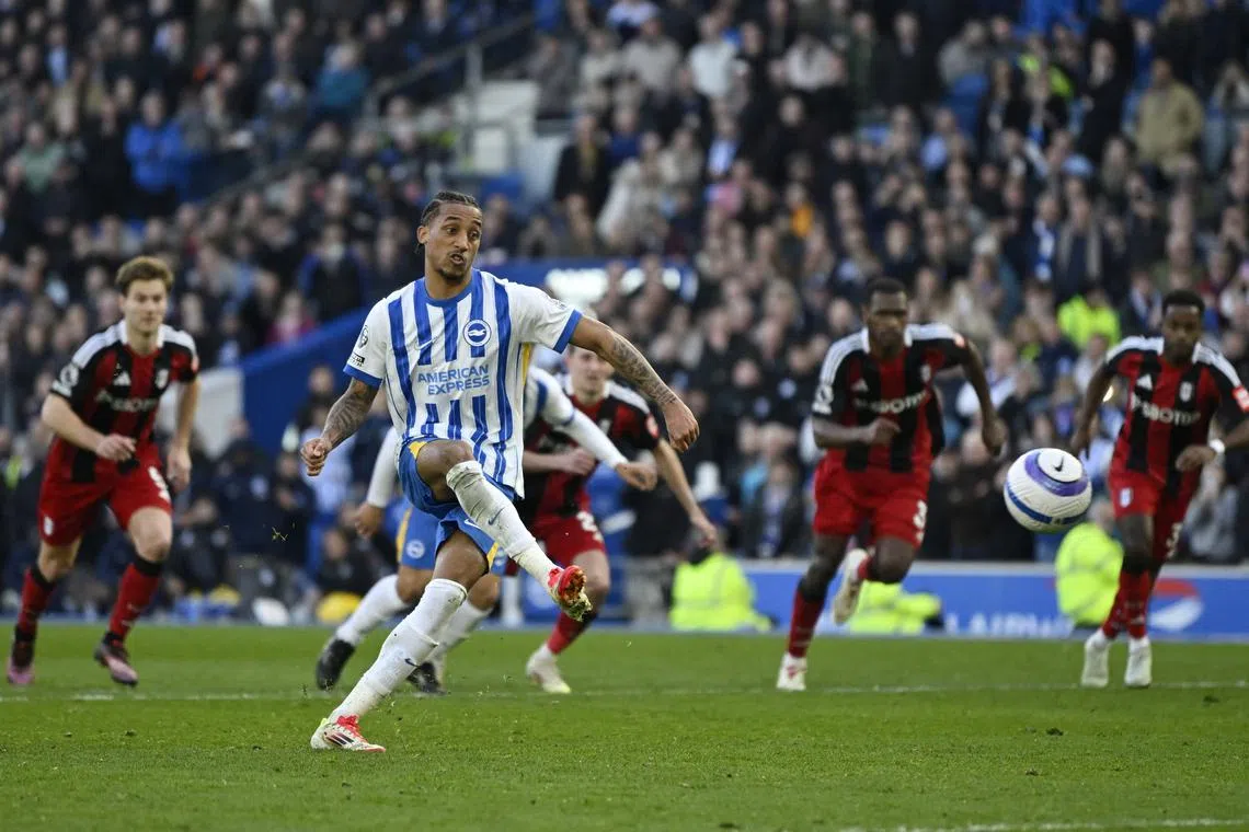 Late Pedro penalty earns Brighton 2-1 win over Fulham | The Straits Times