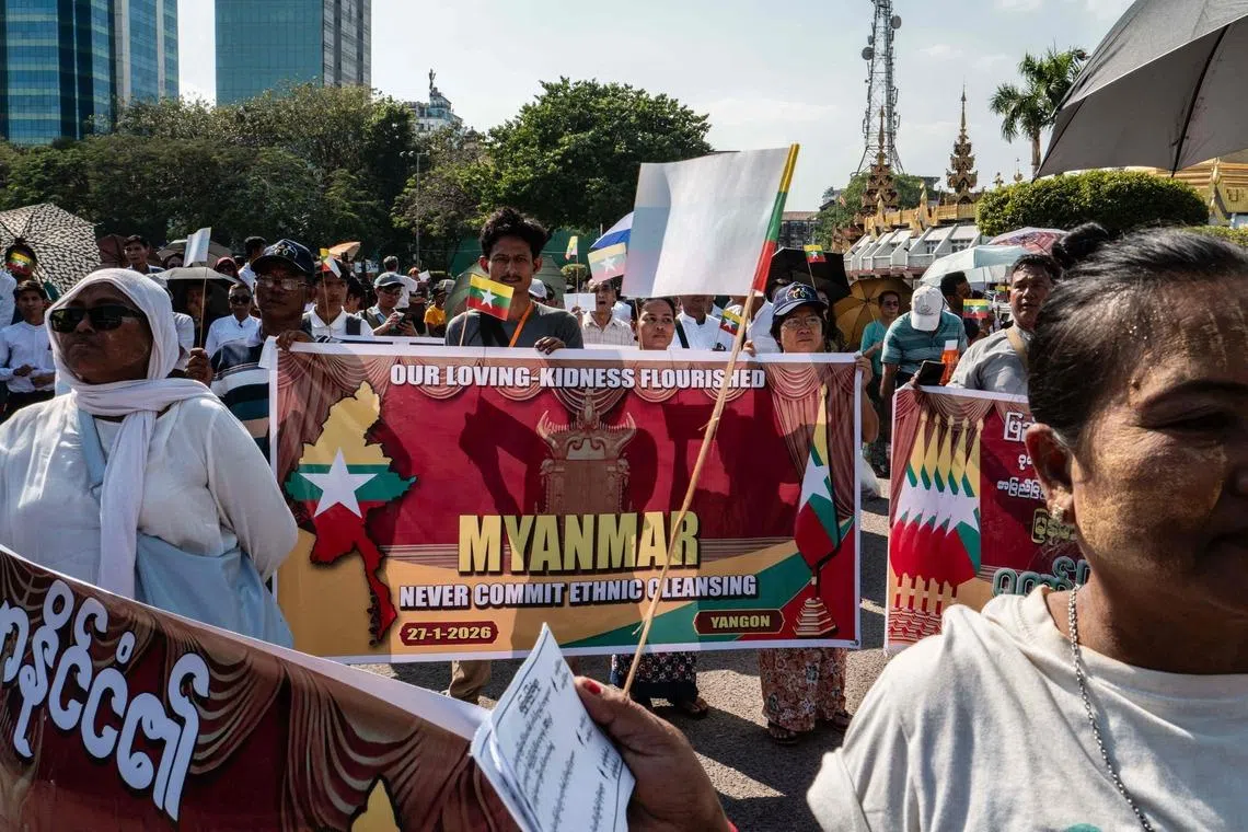 Myanmar nationalists protest Rohingya genocide case at UN court | The ...