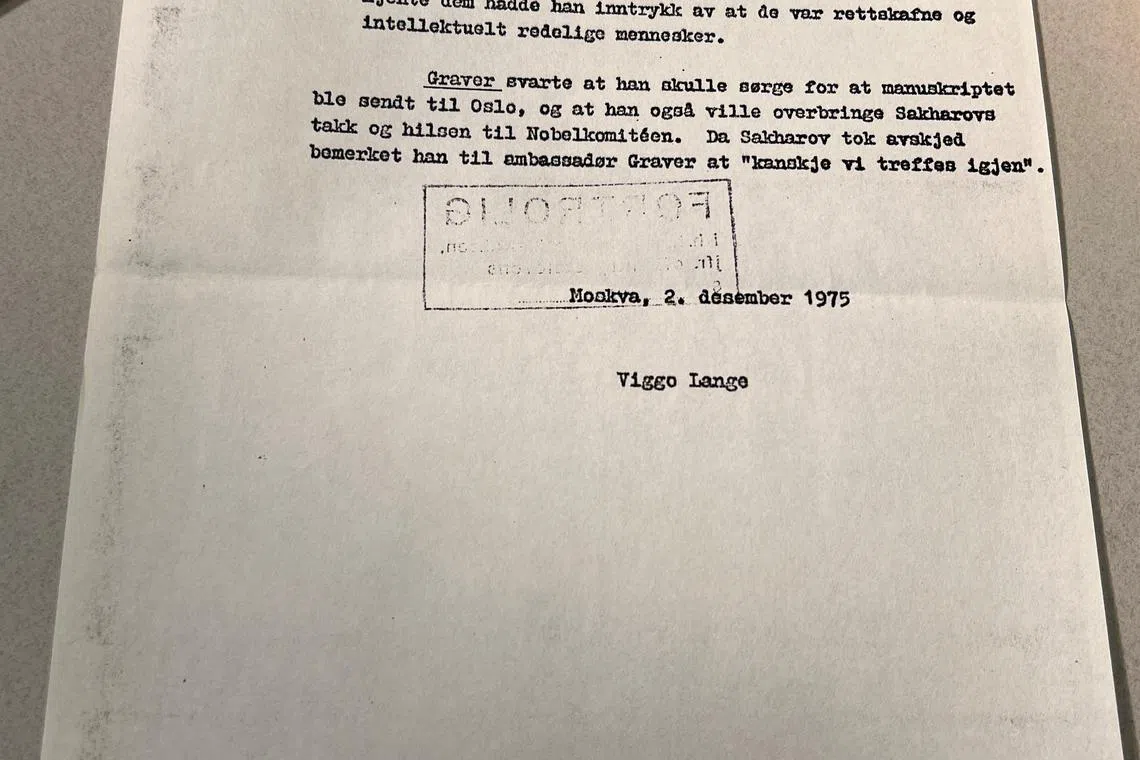 Sakharov smuggled Nobel Prize speech to Oslo via embassy ploy, papers ...