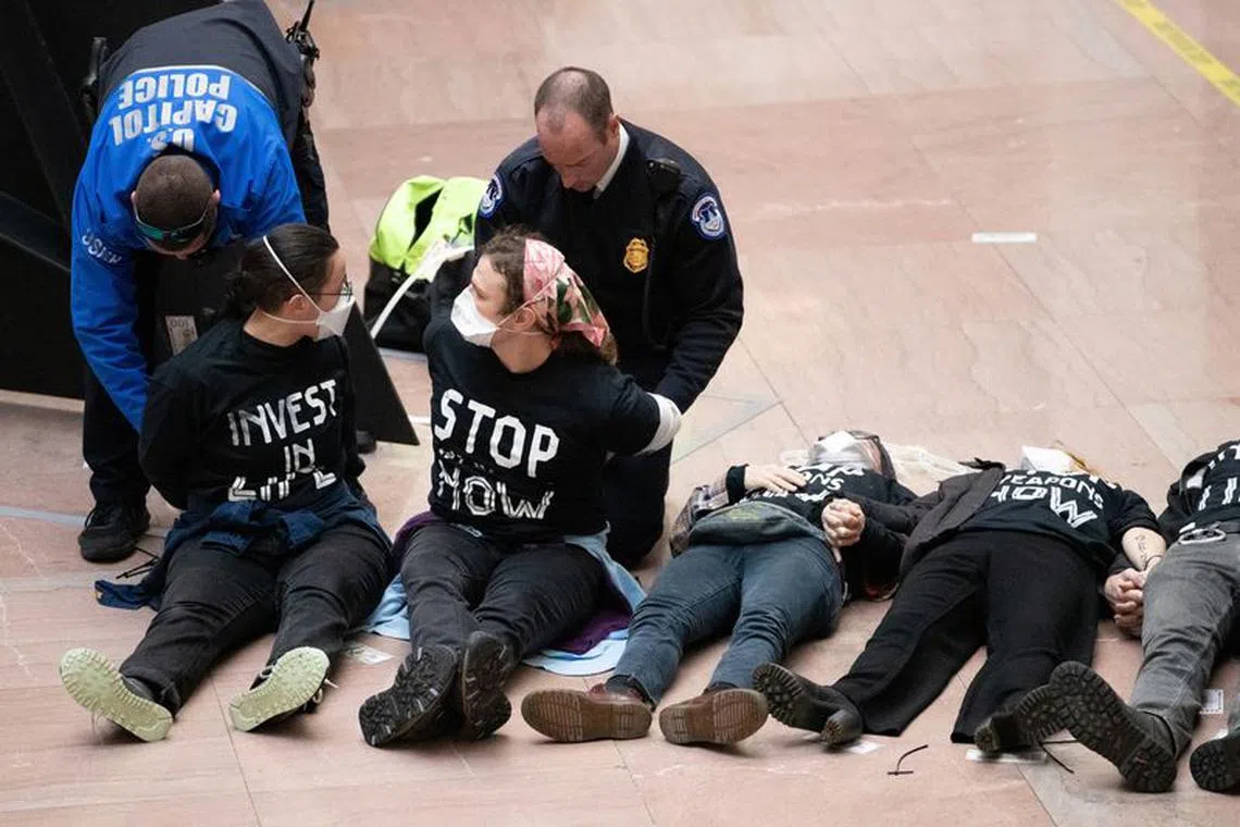 Activists calling for Gaza ceasefire protest in US Senate office ...
