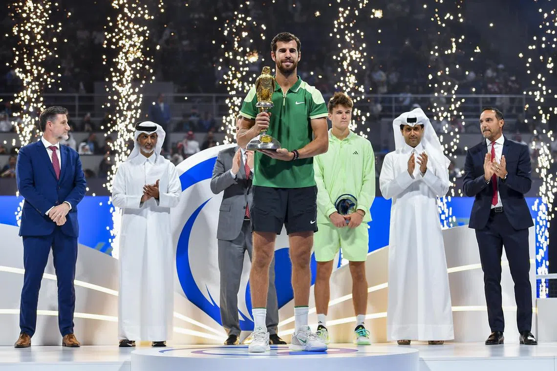 Karen Khachanov ends Jakub Mensik's dream Qatar run to clinch sixth title | The Straits Times