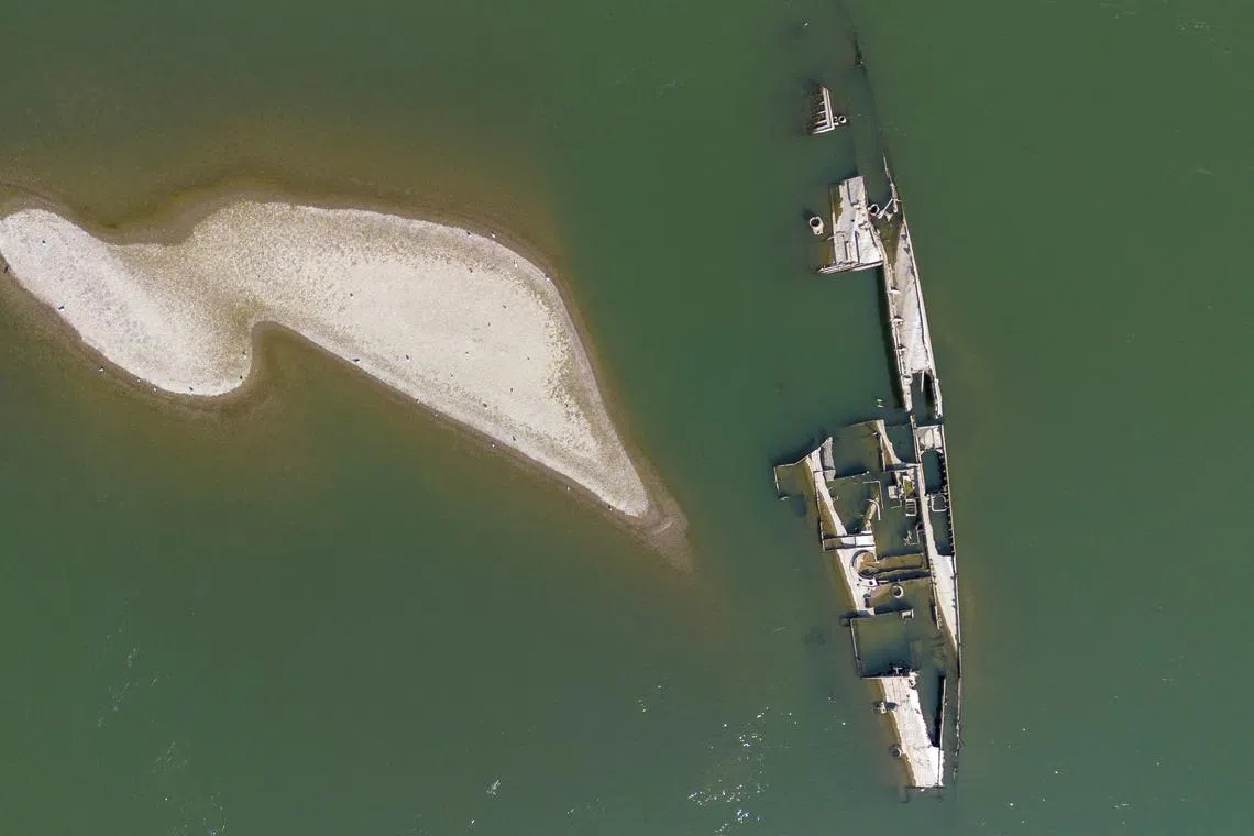 Low Danube reveals sunken World War Two ships in Serbia, Hungary | The ...