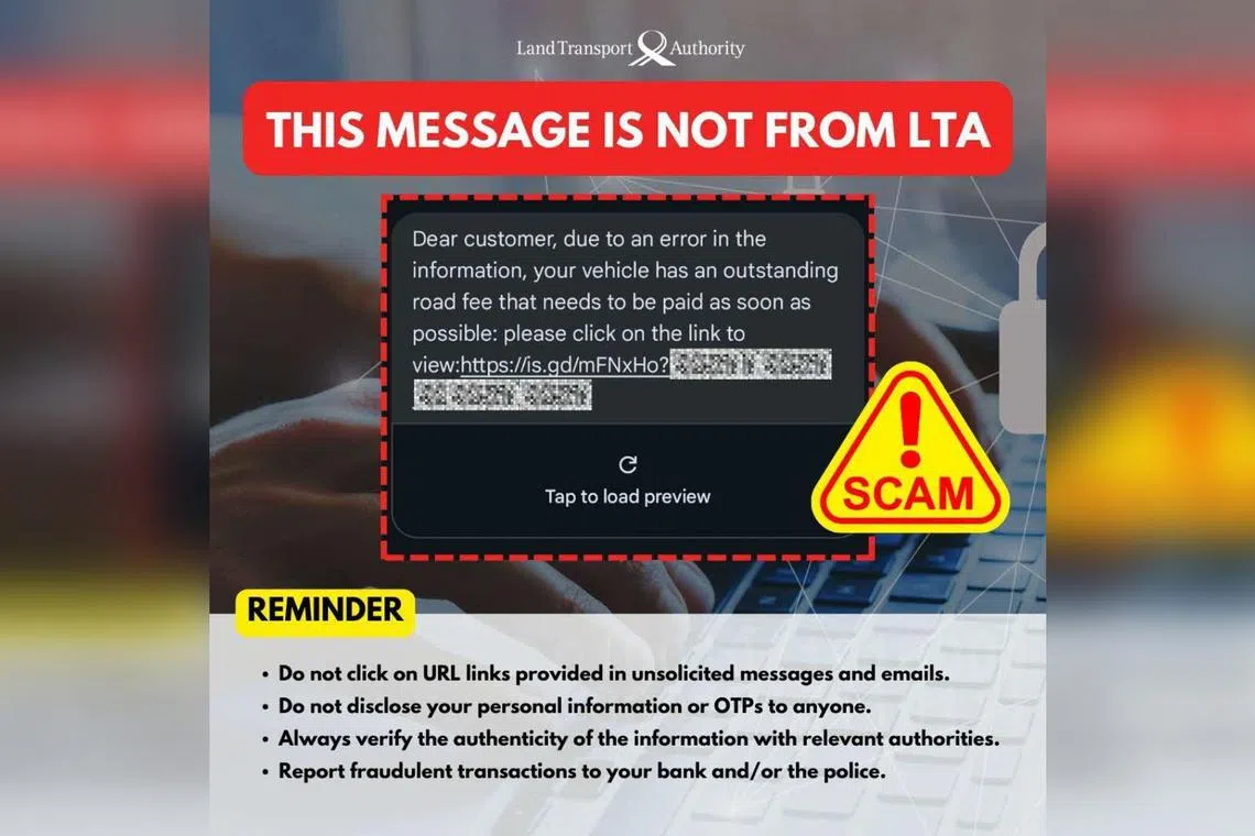 Got an SMS about outstanding road-related fee? It’s a scam, warns LTA ...