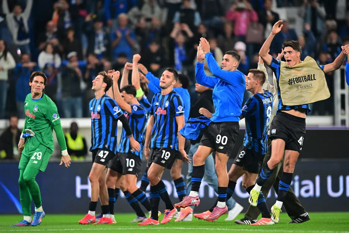 Atalanta come from behind to beat Club Brugge | The Straits Times