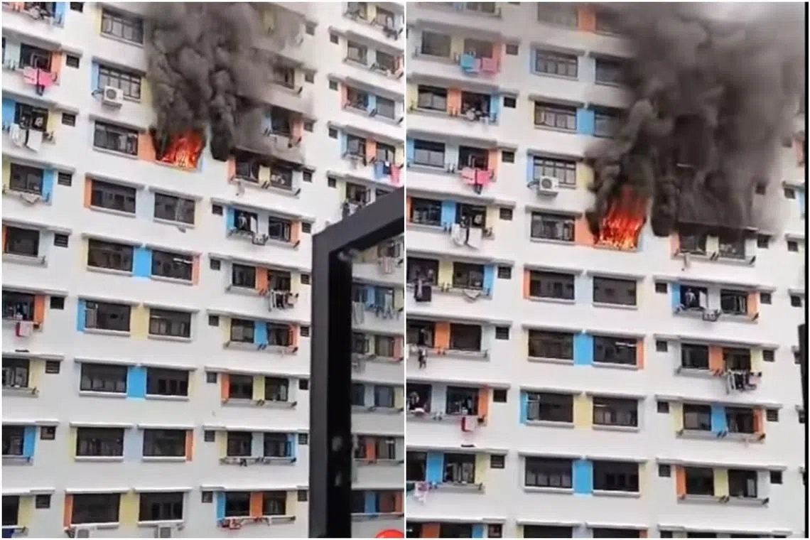 1 taken to hospital after fire breaks out in Sembawang HDB flat | The ...