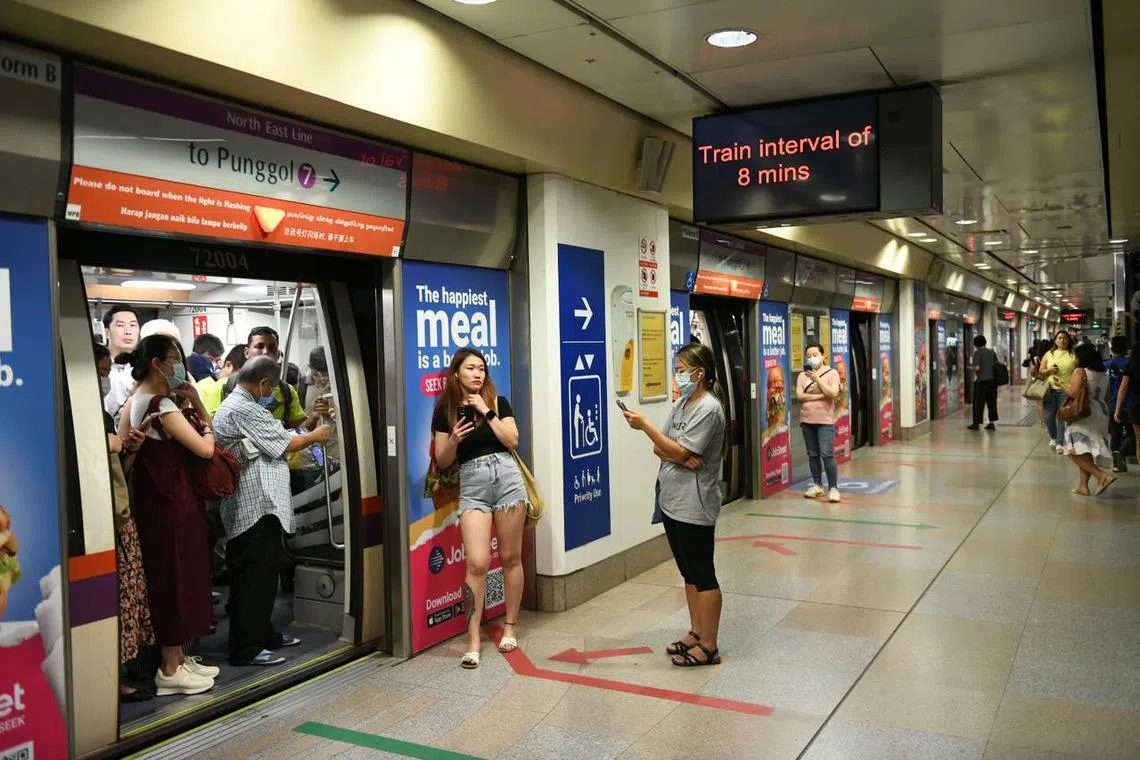 Train services resume on NEL following 2-hour disruption due to ...