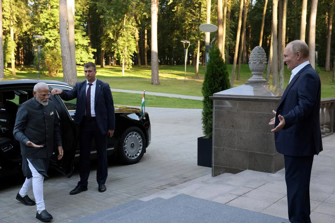 India's Modi on visit to Moscow appreciates 'dear friend' Putin | The ...