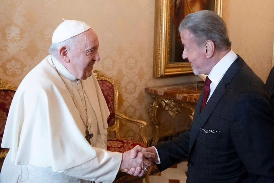 Pope playfully spars with 'Rocky' actor Stallone at Vatican | The ...