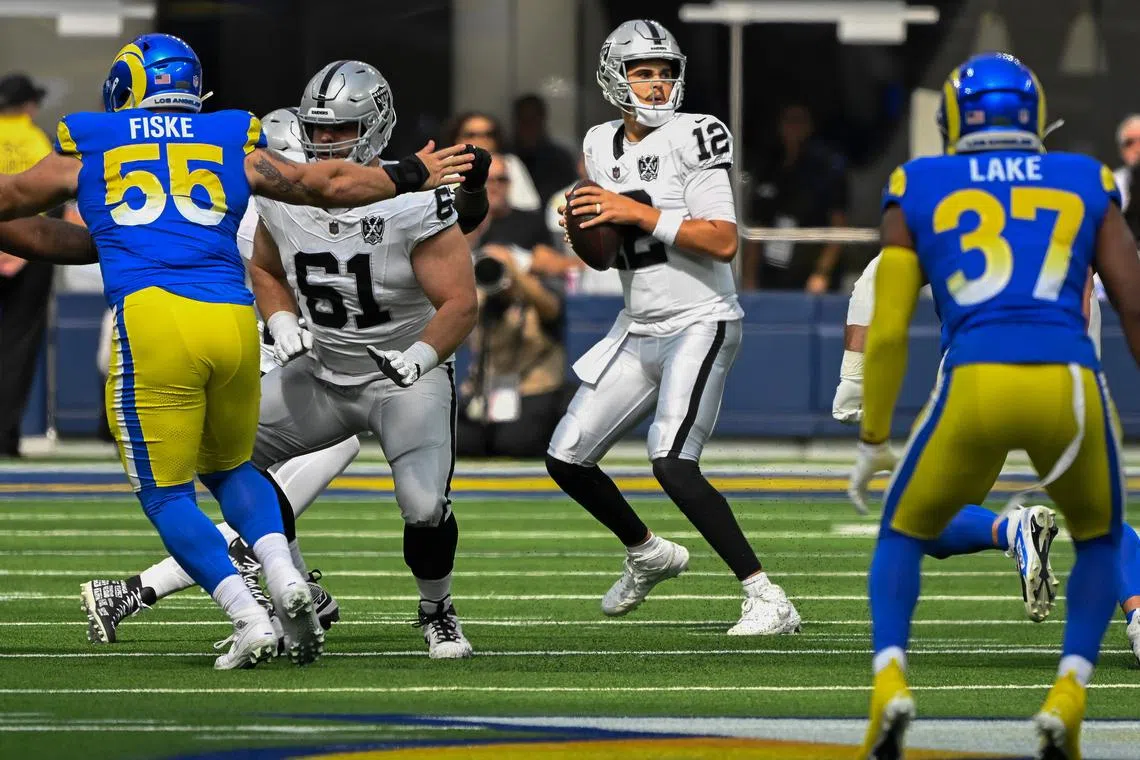 Raiders QB Aidan O'Connell to start Friday vs. Chiefs | The Straits Times