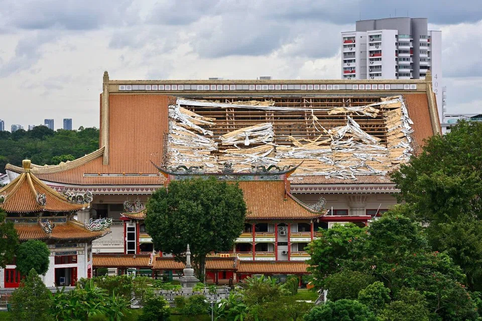 Roof partially collapses at Sin Ming Buddhist monastery; one person ...
