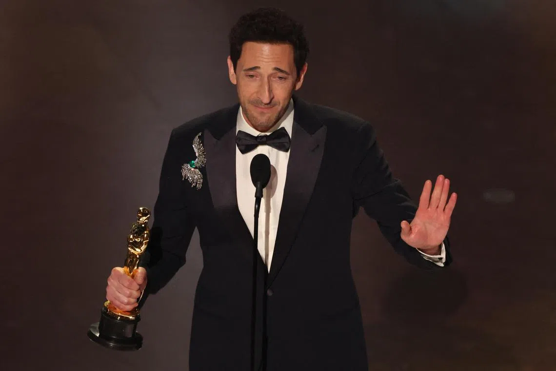 Best Actor winner Adrien Brody breaks record for longest Oscars speech, as ratings dip | The ...
