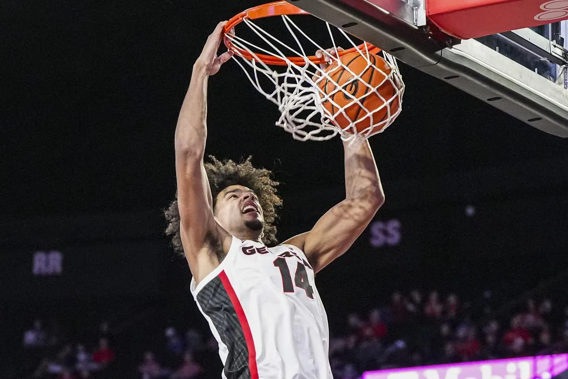 Top 25 roundup: Sloppy Georgia tops No. 22 St. John's | The Straits Times