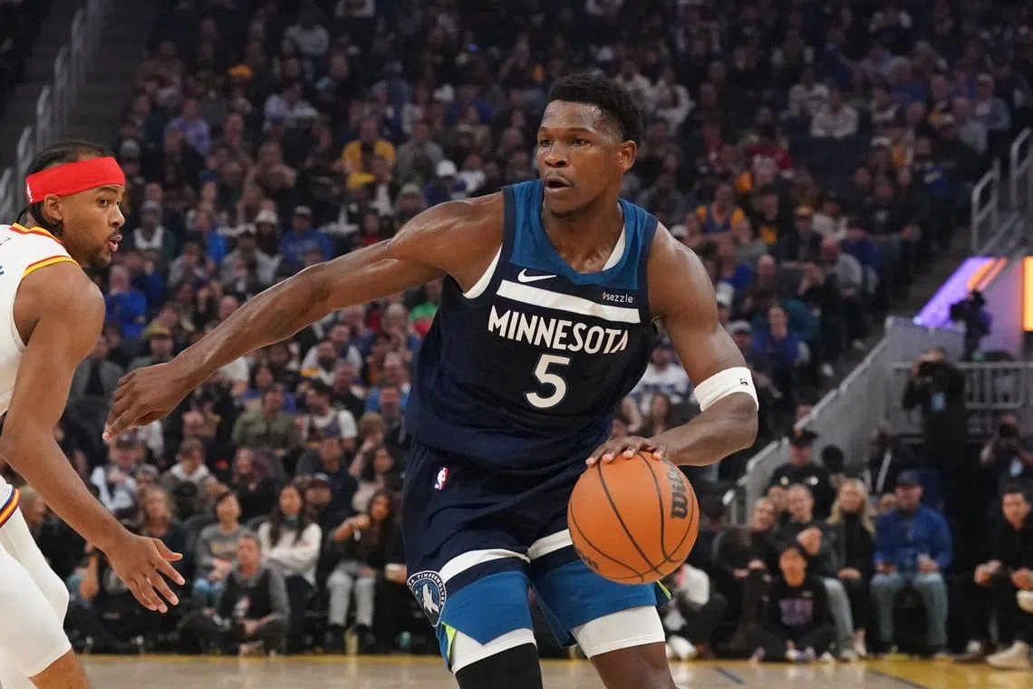 Timberwolves G Anthony Edwards fined $25K for profanity | The Straits Times