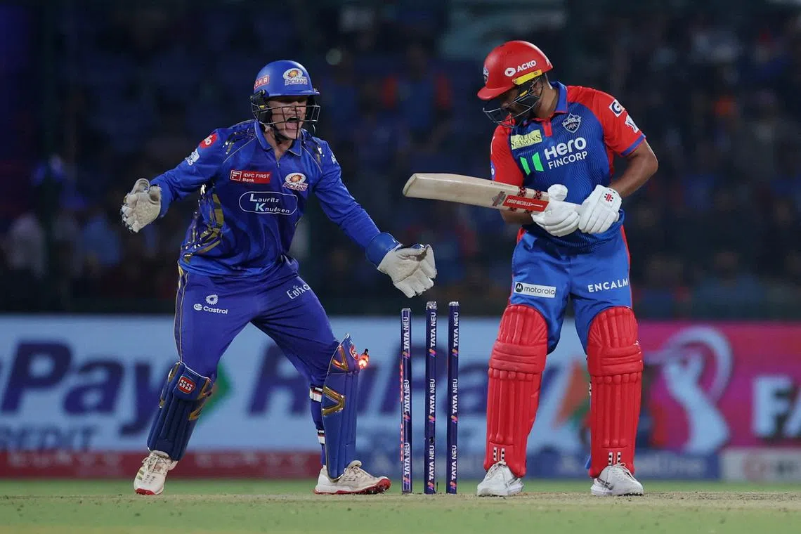 Delhi's unbeaten IPL run ends after a hat-trick of run-outs v Mumbai ...