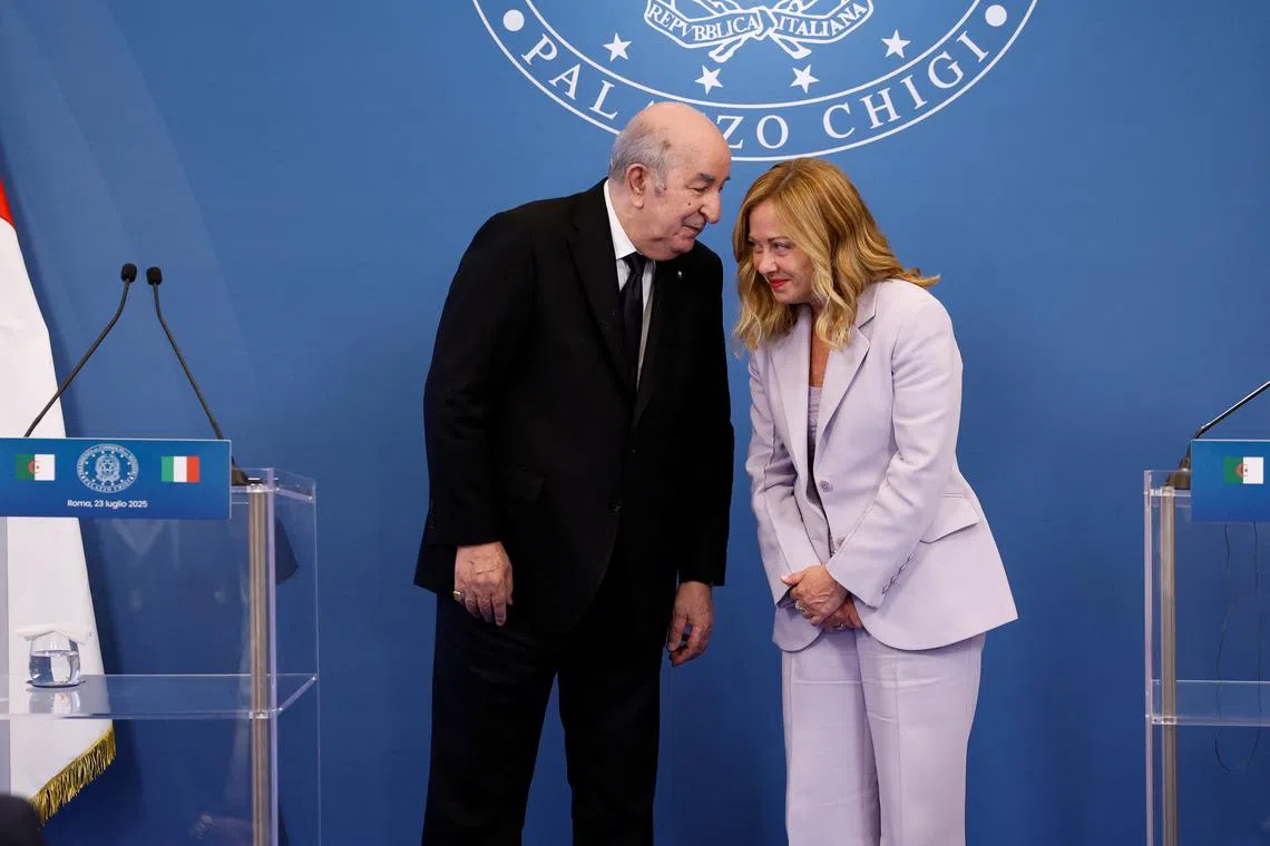 Italy and Algeria boost cooperation with new security and business deals | The Straits Times