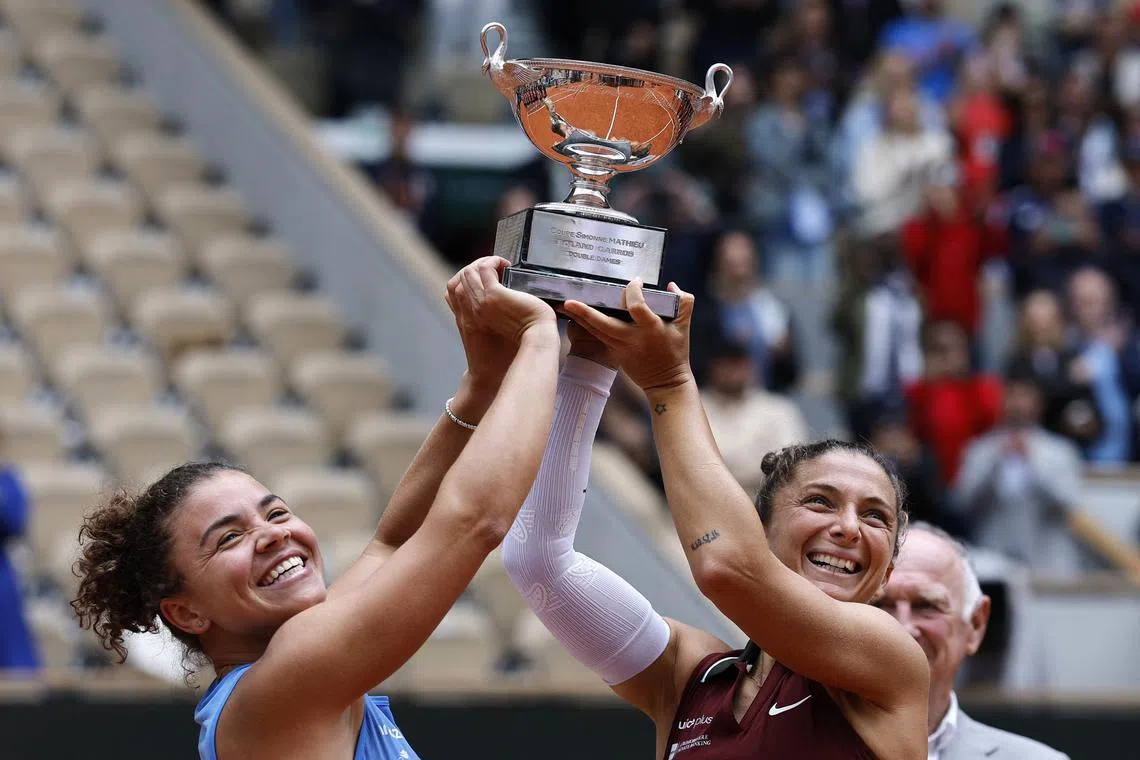 Olympic champions Errani, Paolini win French Open women's doubles title ...