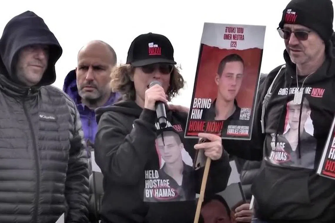 Israeli hostage families shout their love to the captives across Gaza ...