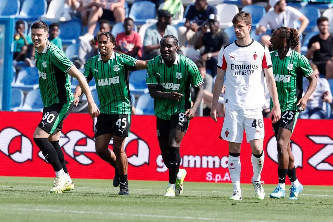 AC Milan’s Champions League bid hit by 2-0 Serie A defeat at Sassuolo ...