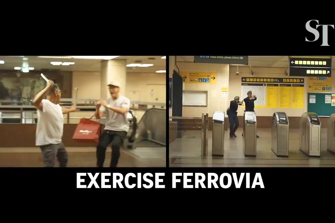 ‘Commuters’ held ‘hostage’ at Raffles Place MRT in largest anti-terror ...