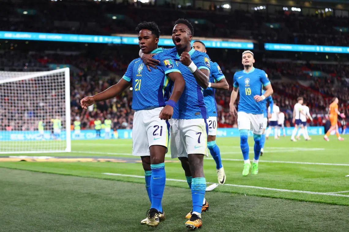 Teenager Endrick gives Brazil 1-0 win over England | The Straits Times