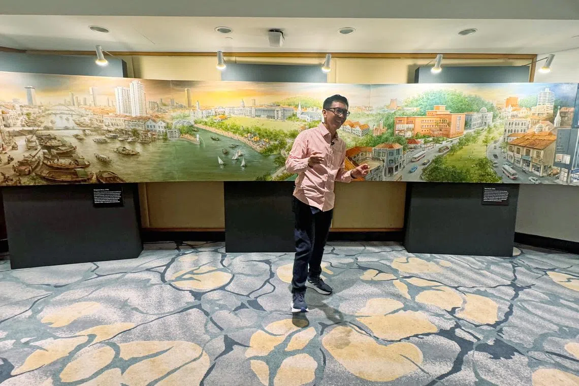 60m-long painting by artist Yip Yew Chong on show at Raffles City ...