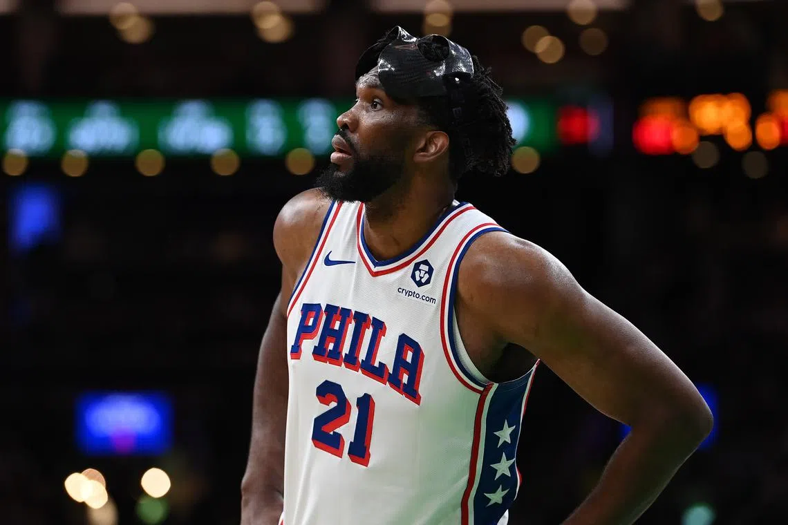 76ers C Joel Embiid fined $75K for obscene gestures | The Straits Times