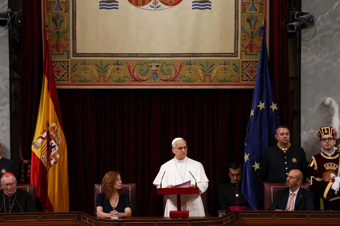 Pope Leo warns Spain’s Parliament the world is in ‘profound’ crisis ...