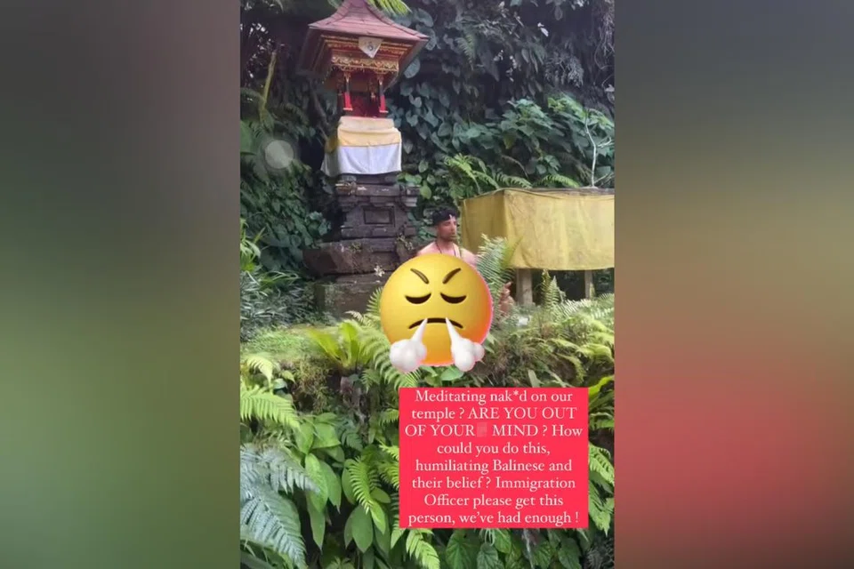 Indonesia hunting foreigner who meditated naked at shrine | The Straits ...