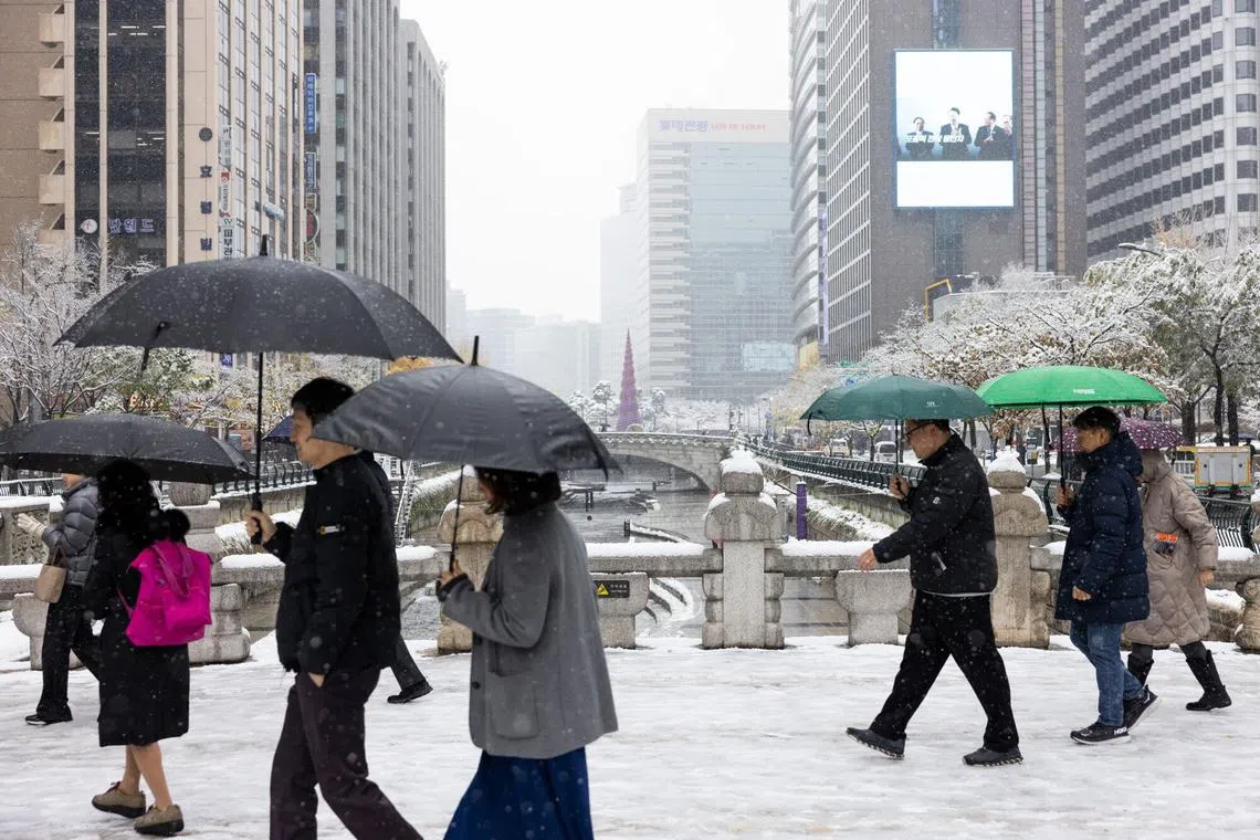 South Korean capital hit by record November snowfall: Weather agency ...
