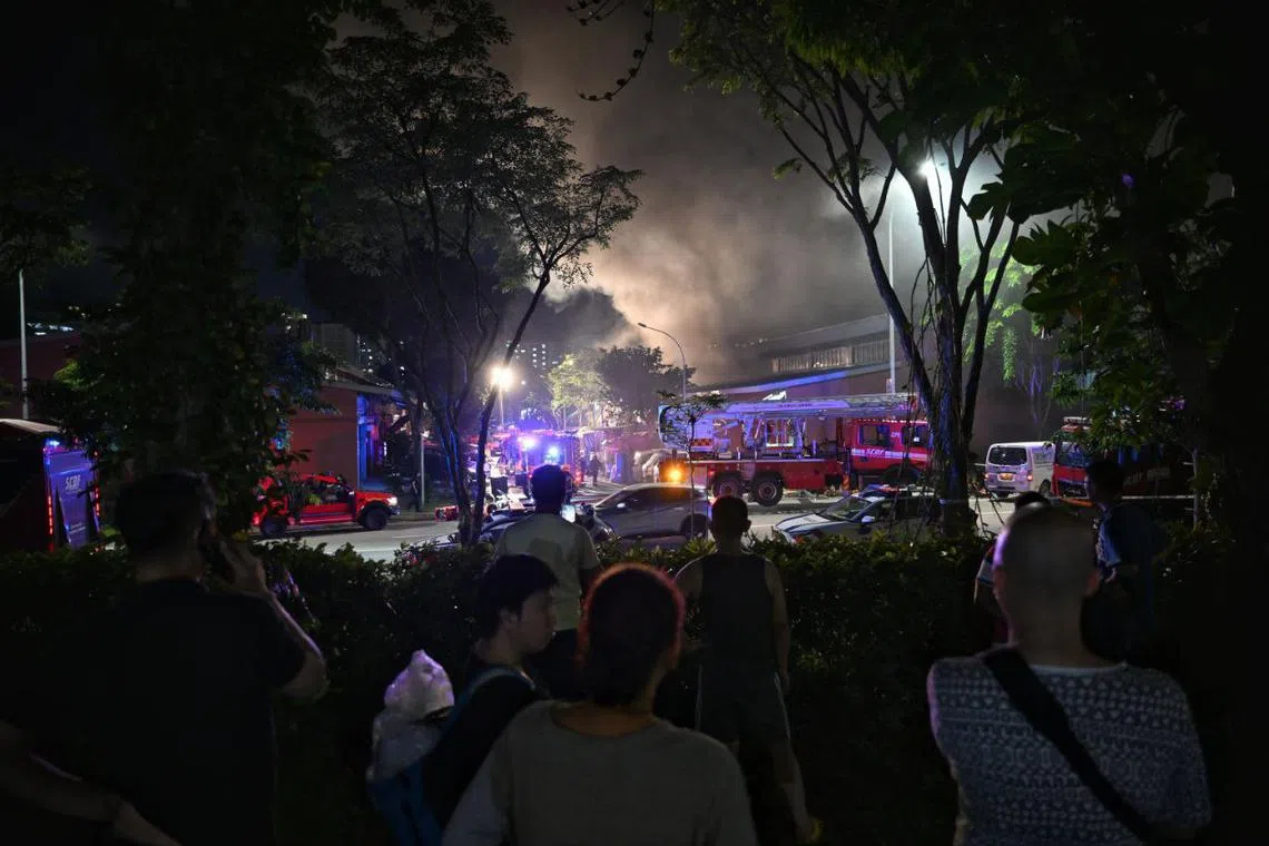Fire breaks out at Toa Payoh Industrial Park; one firefighter taken to ...