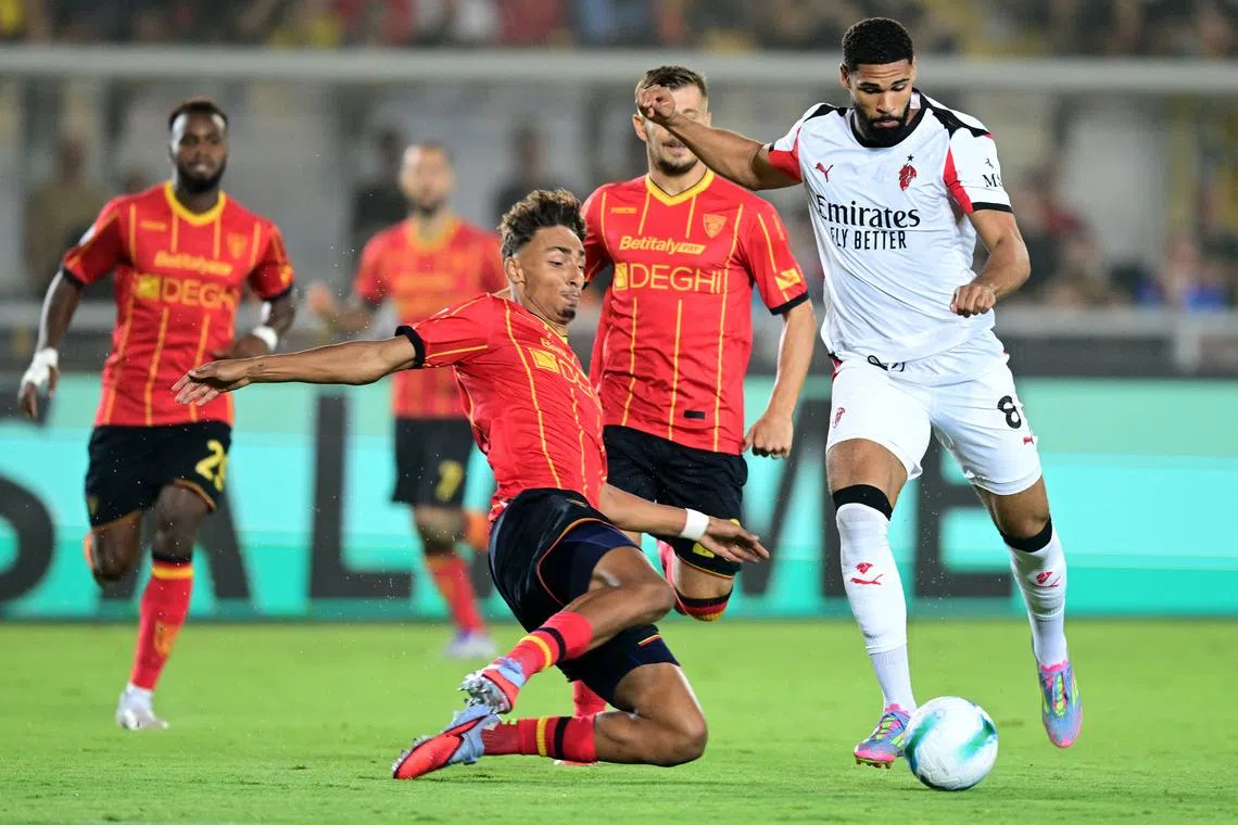 Milan get off the mark with 2-0 win over Lecce | The Straits Times