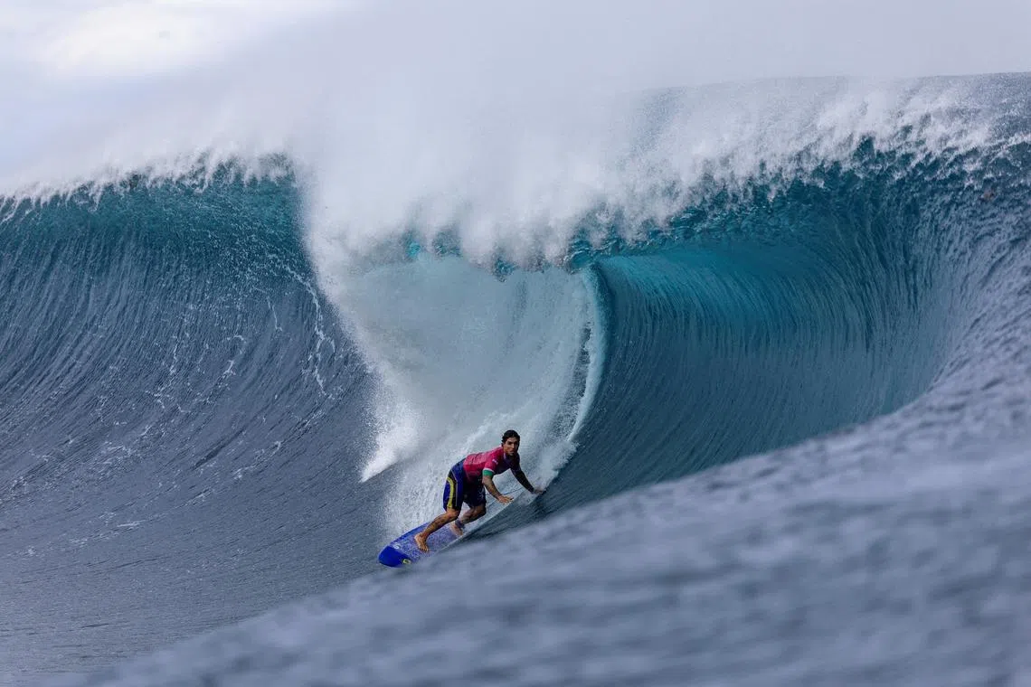 Surfing-Tahiti reflects on a perfect day of Olympic surf | The Straits ...