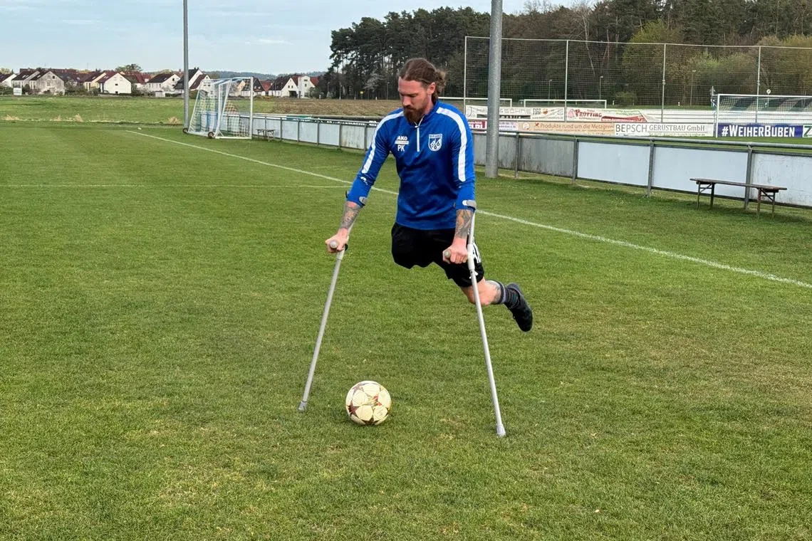 One-legged footballer shines in German amateur league | The Straits Times