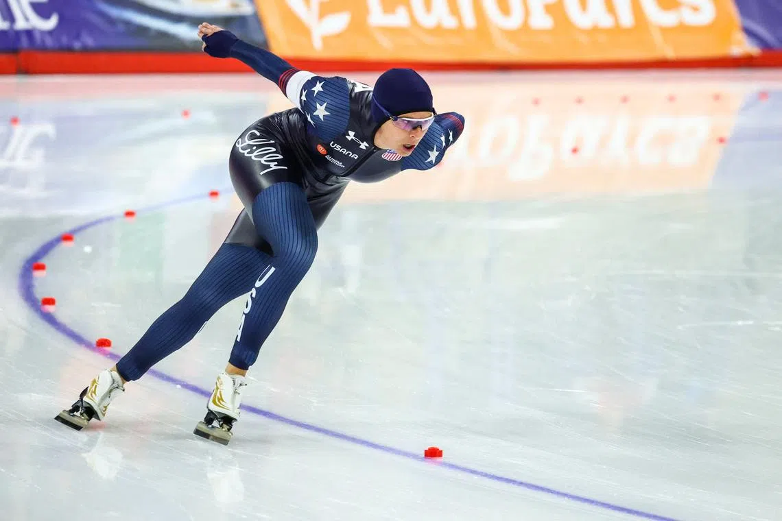 American speed skater Bowe seeks golden Games farewell | The Straits Times