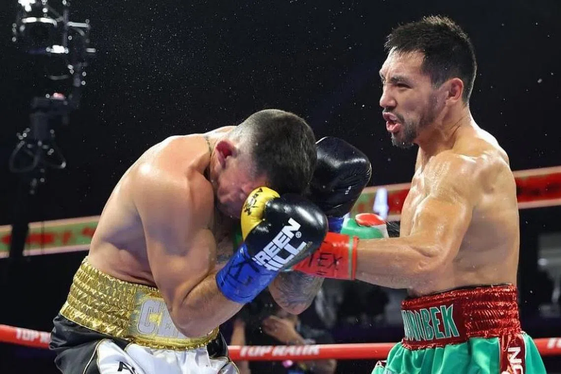 Janibek Alimkhanuly stops Vincenzo Gualtieri to unify IBF, WBO ...