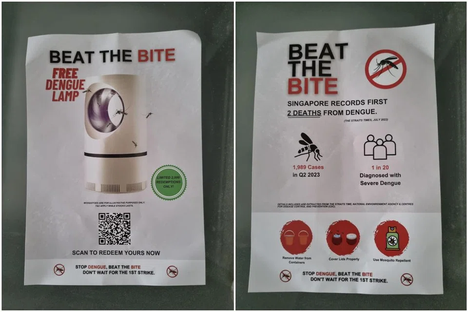 MAS urges caution over fliers offering free anti-mosquito lamps for ...