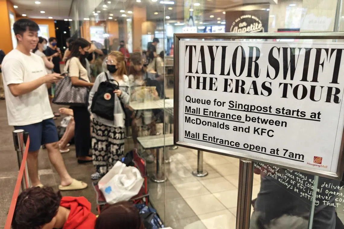 Taylor Swift fans queueing for tickets told to leave SingPost outlets ...