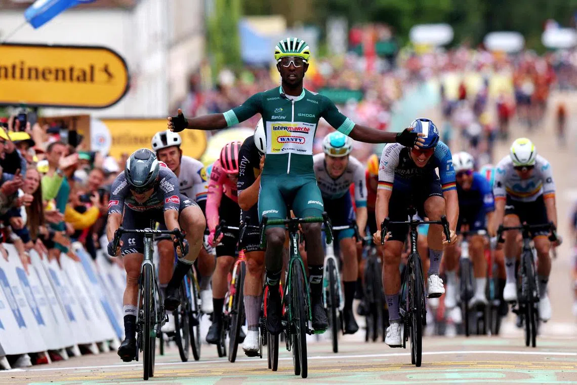 Biniam Girmay wins again as Tadej Pogacar retains Tour de France lead | The Straits Times