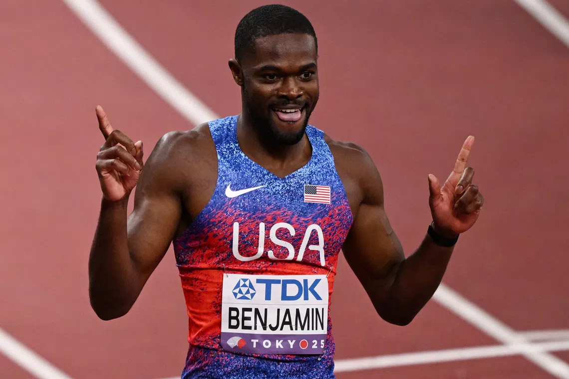 Benjamin survives DQ scare to finally clinch 400m hurdles world title | The Straits Times