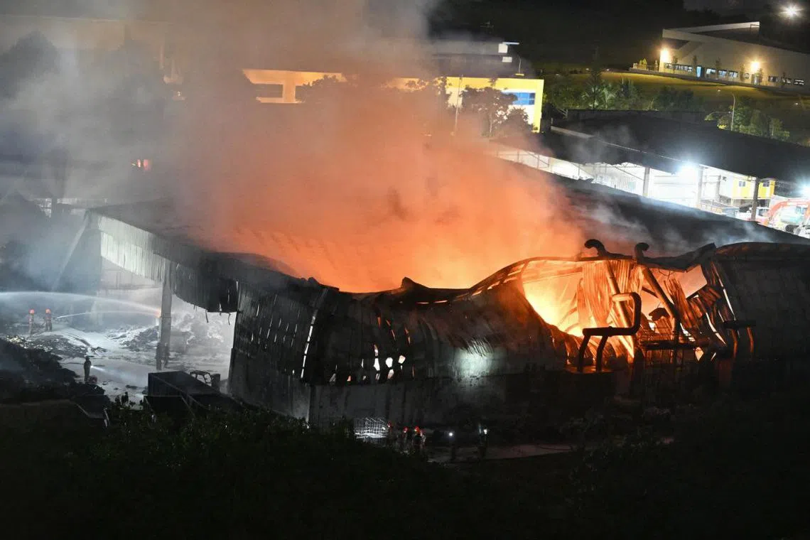 One person taken to hospital in hours-long warehouse blaze at 11 Kranji ...
