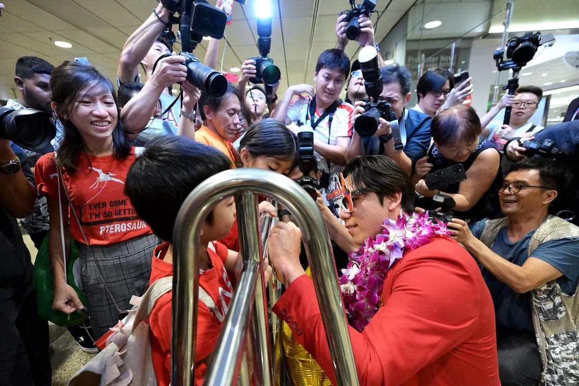 In Pictures: S’pore’s Olympic bronze medallist Max Maeder returns home ...