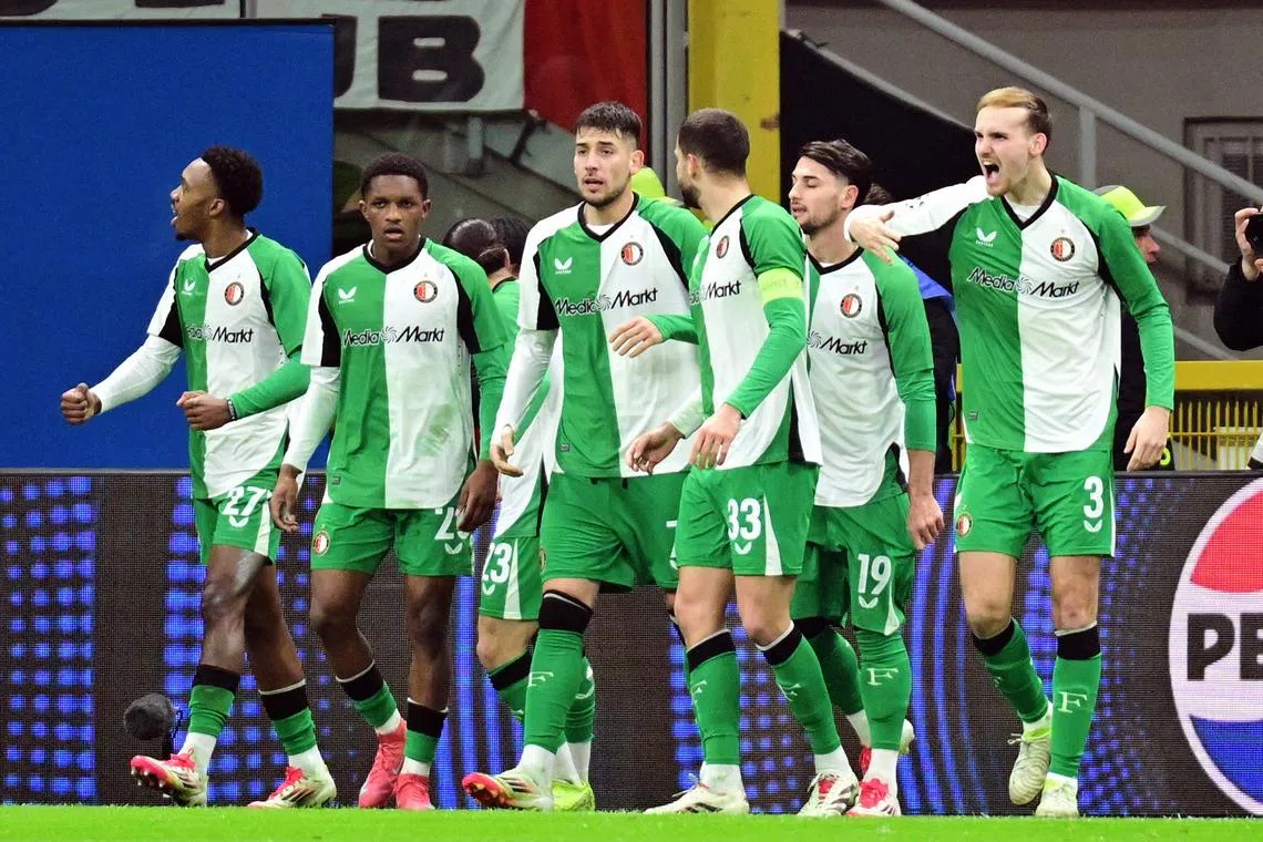 Feyenoord knock out Milan to reach Champions League last 16 | The Straits Times