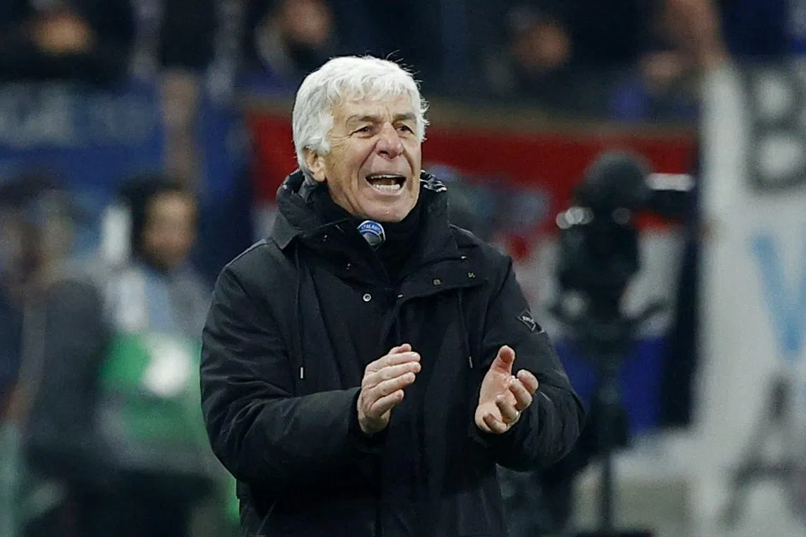 Atalanta's Gasperini upbeat despite impending playoff | The Straits Times