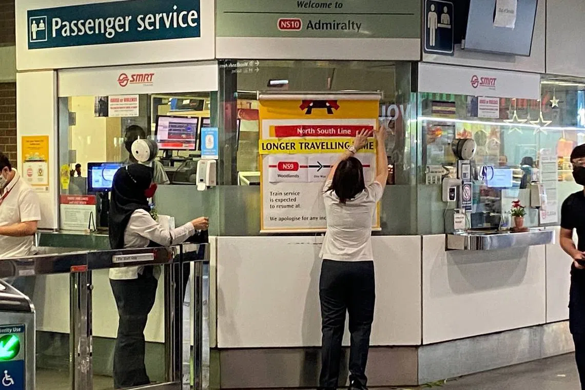 Fault on North-South MRT line that disrupted morning rush hour resolved ...