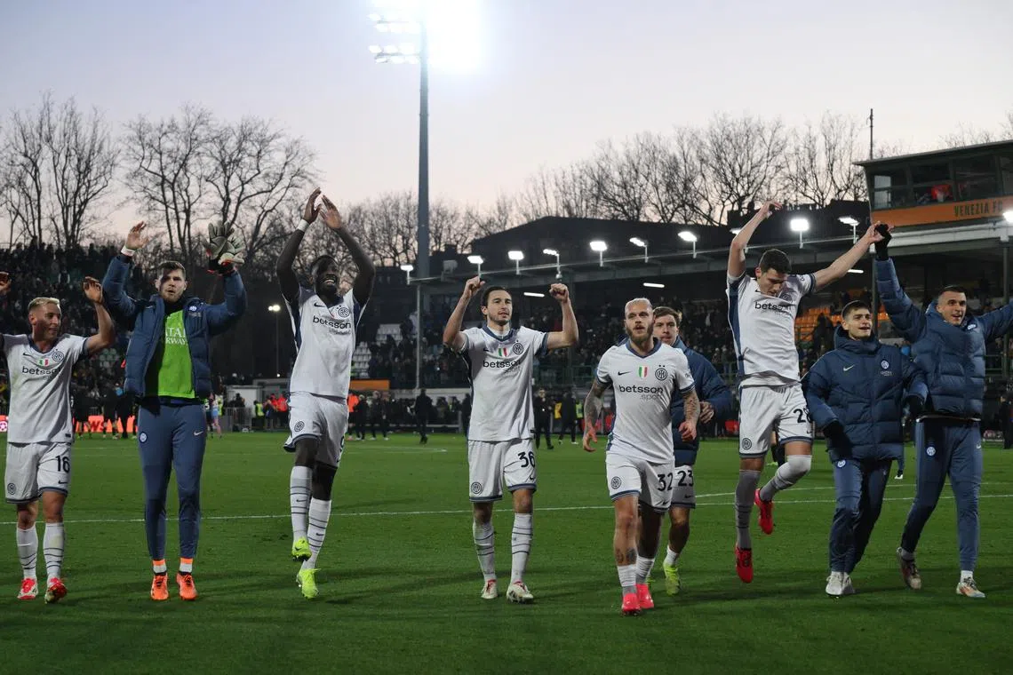 Inzaghi hails Inter’s resilience after win over Venezia | The Straits Times